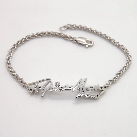 14k Gold Handwriting Bracelet With Signature Of Loved Ones Custom ...