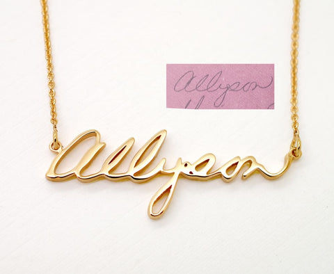 Gold Signature Necklace: Your Actual Signature In 14k Gold – Fine ...